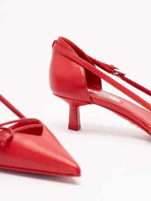 Prada Leather Pumps With Bow Detailing