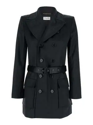 Saint Laurent Cuffed Coats For Women