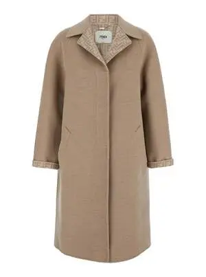 Fendi Wool Blend Single-breasted Reversible Coat - Multicolor
