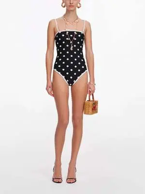 SELF-PORTRAIT Polka Dot One-piece Swimsuit