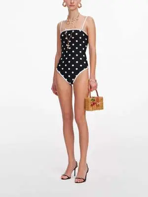 SELF-PORTRAIT Polka Dot One-piece Swimsuit