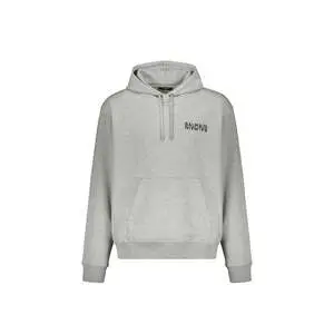 Balmain Logo Motif Cotton Hoodie - Gray