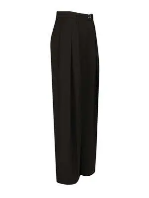 Sportmax Wide-leg Stretch Wool Trousers With Buckled Belt