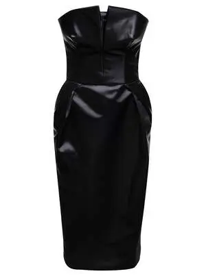 MAISON MARGIELA Maison Margiela Sleeveless Bustier Midi Dress Multicolor