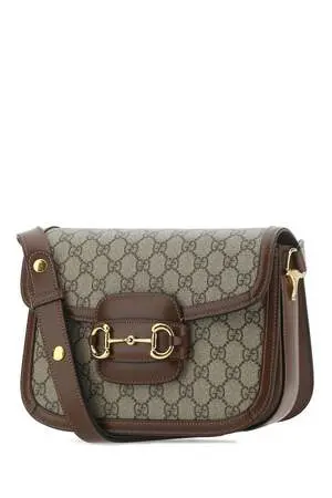 Gucci Gg Supreme Canvas And Leather Horsebit 1955 Shoulder Bag - Multicolor