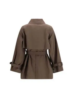 Max Mara Technical Cotton-blend Twill Trench Coat - Brown