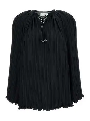 LANVIN Pleated Long Sleeve Blouse - Multicolor