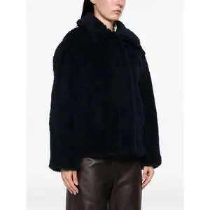 Max Mara Faux Fur Jacket - Blue