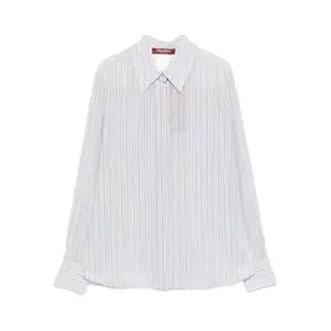 Max Mara Striped Silk Shirt With Pointed Collar