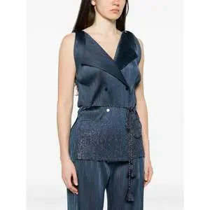 Giorgio Armani Plissé Effect Vest With Crystal Embellishments
