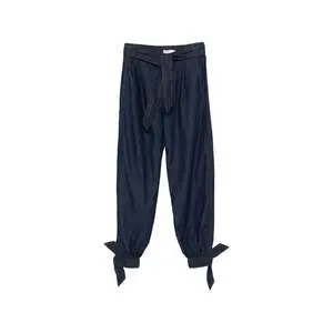 Zimmermann Denim Tapered Jeans With Tie Embellishment