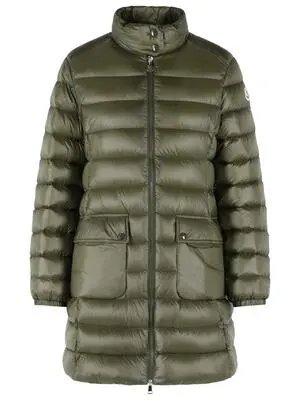 Moncler Genet Long Polyamide Down Jacket - Green