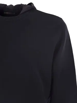 Herno Double Cotton Knit And Nylon Hoodie