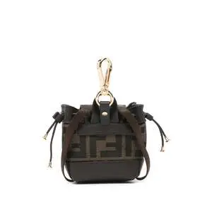 Fendi Dark Jacquard Ff Motif Drawstring Bag Accessory
