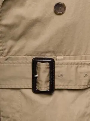 Balenciaga Beige Cotton Twill Deconstructed Trench Coat With Belt - Multicolor