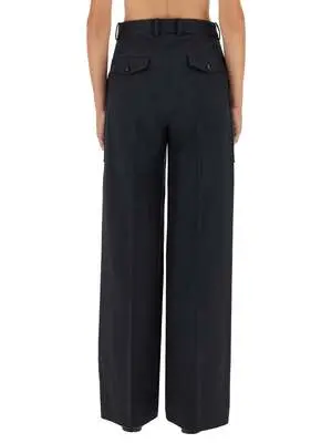 Bottega Veneta Wool And Cotton Pants With Leather Pockets