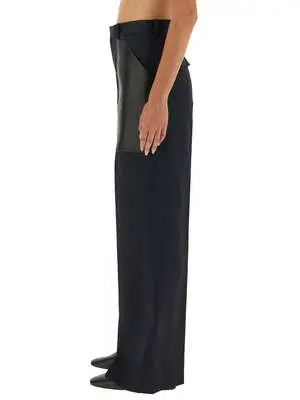 Bottega Veneta Wool And Cotton Pants With Leather Pockets