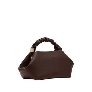 GANNI Leopard Print Twisted Top Handle Bag