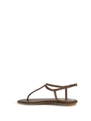 Rene Caovilla Diana Sandals With Crystals - Brown