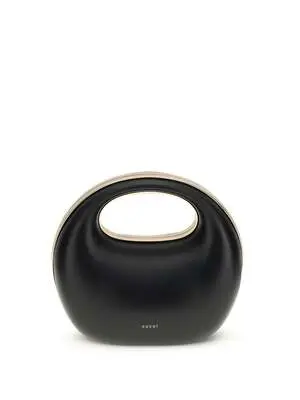 Sacai Rigid Handbag With Gold Detailing - Black