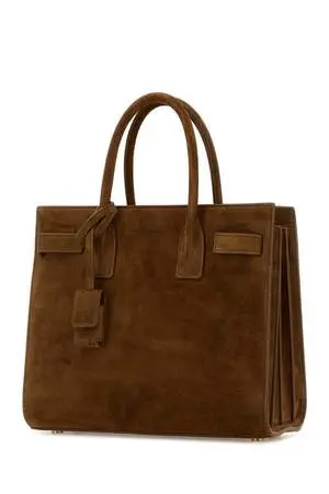 Saint Laurent Suede Sac De Jour Handbag - Brown