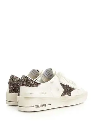 GOLDEN GOOSE Stardan Sneakers In Leather With Glitter Star Detail