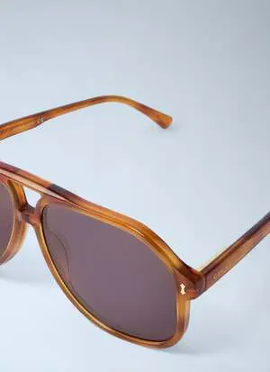 Gucci Aviator Tortoiseshell Sunglasses - Brown