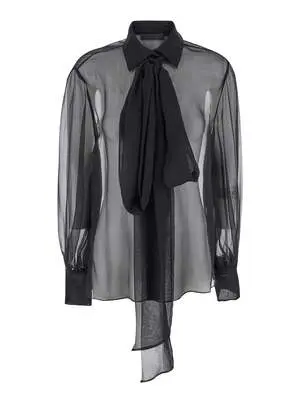 Valentino Garavani Shirt With Silk Neck Scarf - Multicolor