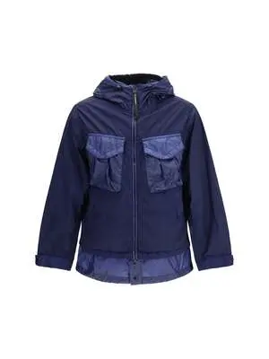 C.P. COMPANY Bi-tm Mixed Goggle Jacket - Blue