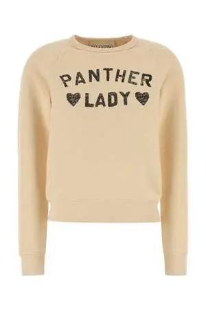 Valentino Garavani Cotton Crewneck Sweatshirt With Graphic Detail - Yellow