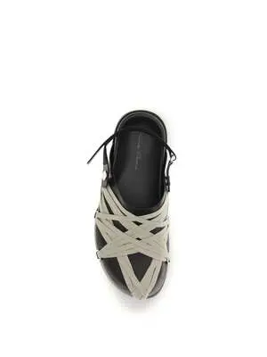 Rick Owens Megalace Leather Mules - Black