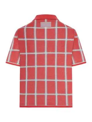 Guest In Residence Linen And Silk Blend Polo Shirt With Check Pattern