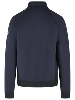 Moncler Polyester Blend Logo Zip Sweatshirt - Blue