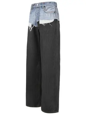 Acne Studios Cotton Jeans With Pinstripe Detail - Blue