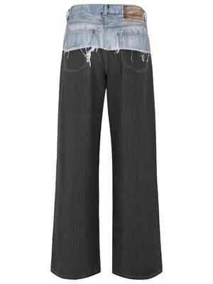 Acne Studios Cotton Jeans With Pinstripe Detail - Blue