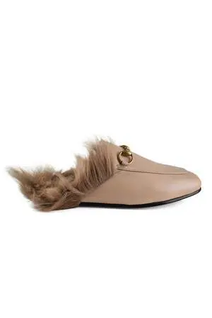 GUCCI GUCCI Princetown Mules With Lambswool Lining