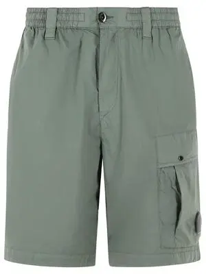 C.P. COMPANY Cotton Blend Cargo Shorts - Green