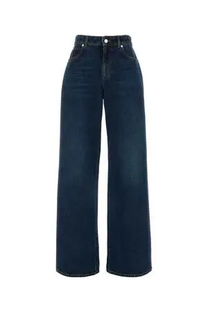 Alexander McQueen ALEXANDER MCQUEEN Wide Leg Denim Trousers Multicolor