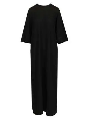 TOTEME Merino Knit Crew Neck Dress - Black