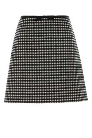 VALENTINO VALENTINO GARAVANI Embroidered Flannel Mini Skirt