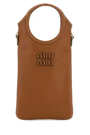 Miu Miu Caramel Leather Phone Case - Brown
