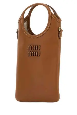 Miu Miu Caramel Leather Phone Case - Brown