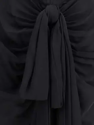 Alaïa Draped Viscose Midi Dress With Side Bow