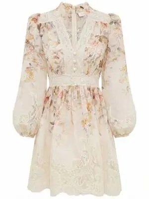 Zimmermann Luna Lace Lantern Dress - Multicolor