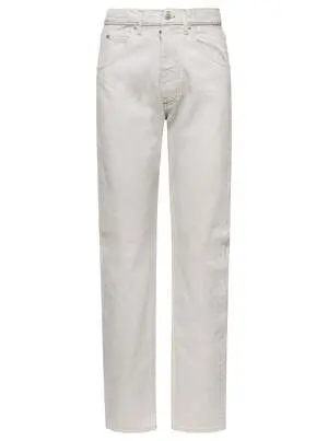 MAISON MARGIELA MAISON MARGIELA White Cotton Denim Straight Leg Jeans With Contrasting Stitching Multicolor