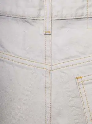 MAISON MARGIELA White Cotton Denim Straight Leg Jeans With Contrasting Stitching - Multicolor