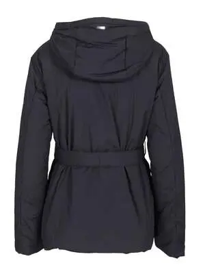 Herno Nylon Hooded Jacket With Belt - Blue