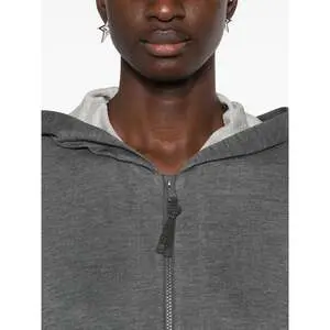 Brunello Cucinelli Zip-up Hooded Sweatshirt With Monili Chain Detail