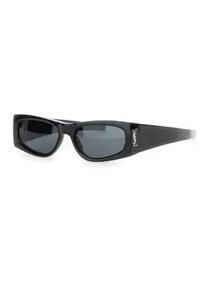 Saint Laurent Acetate Sunglasses With Cassandre Detail - Black