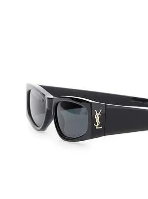 Saint Laurent Acetate Sunglasses With Cassandre Detail - Black